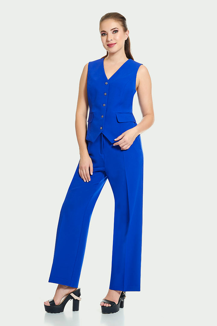 CHALECO COLOR REY CON BOTONES AL CENTRO – Karen Kein